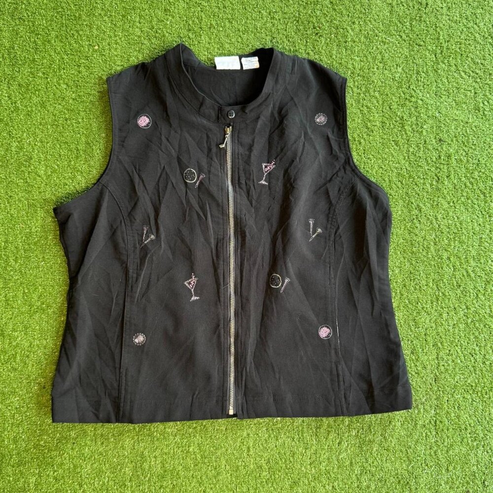 Vintage Line Up For Sports Womens Embrodered Golf Vest - Gem